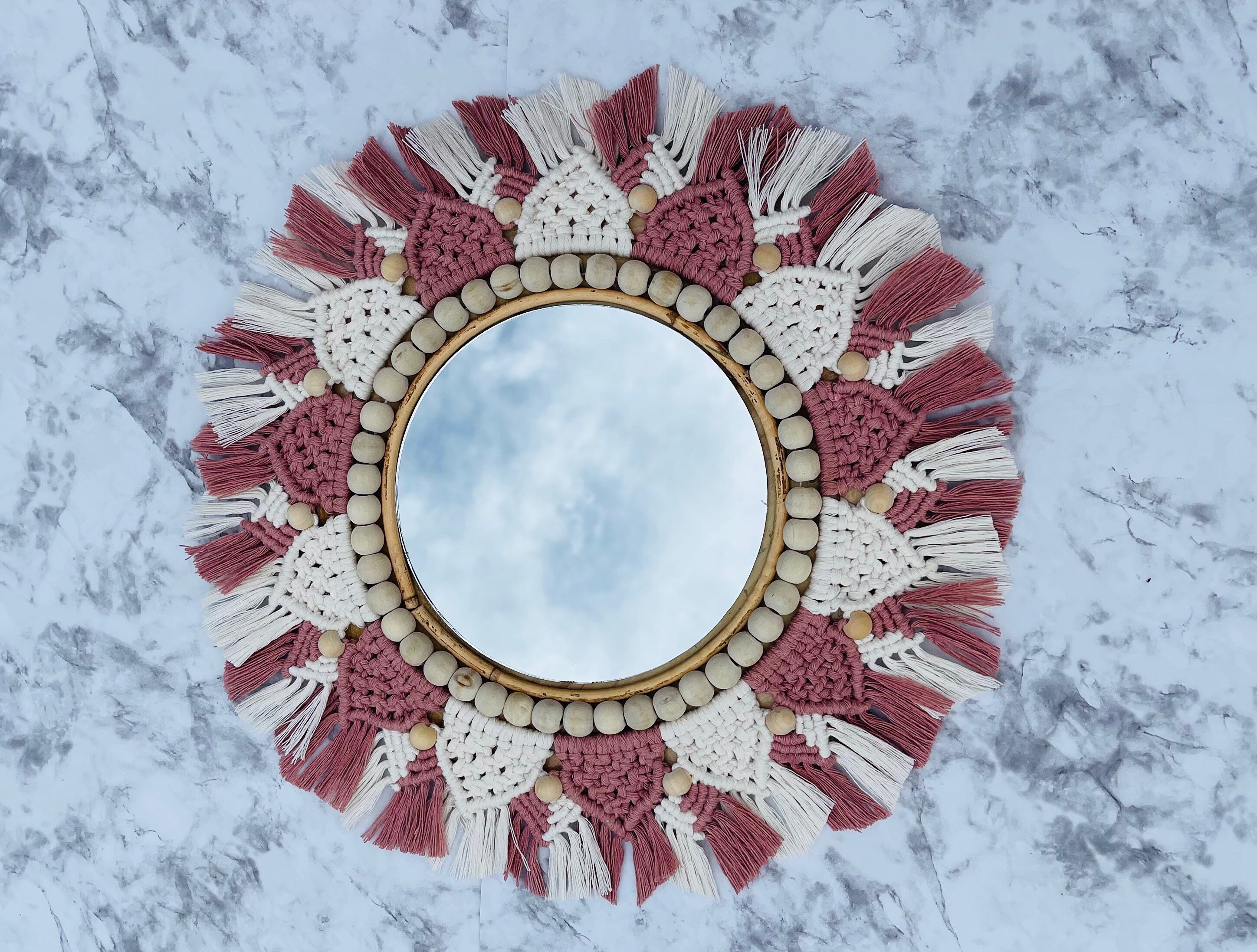 Macrame Wall Hanging Mirror Macrame Round Mirror Boho Wall Decor ...