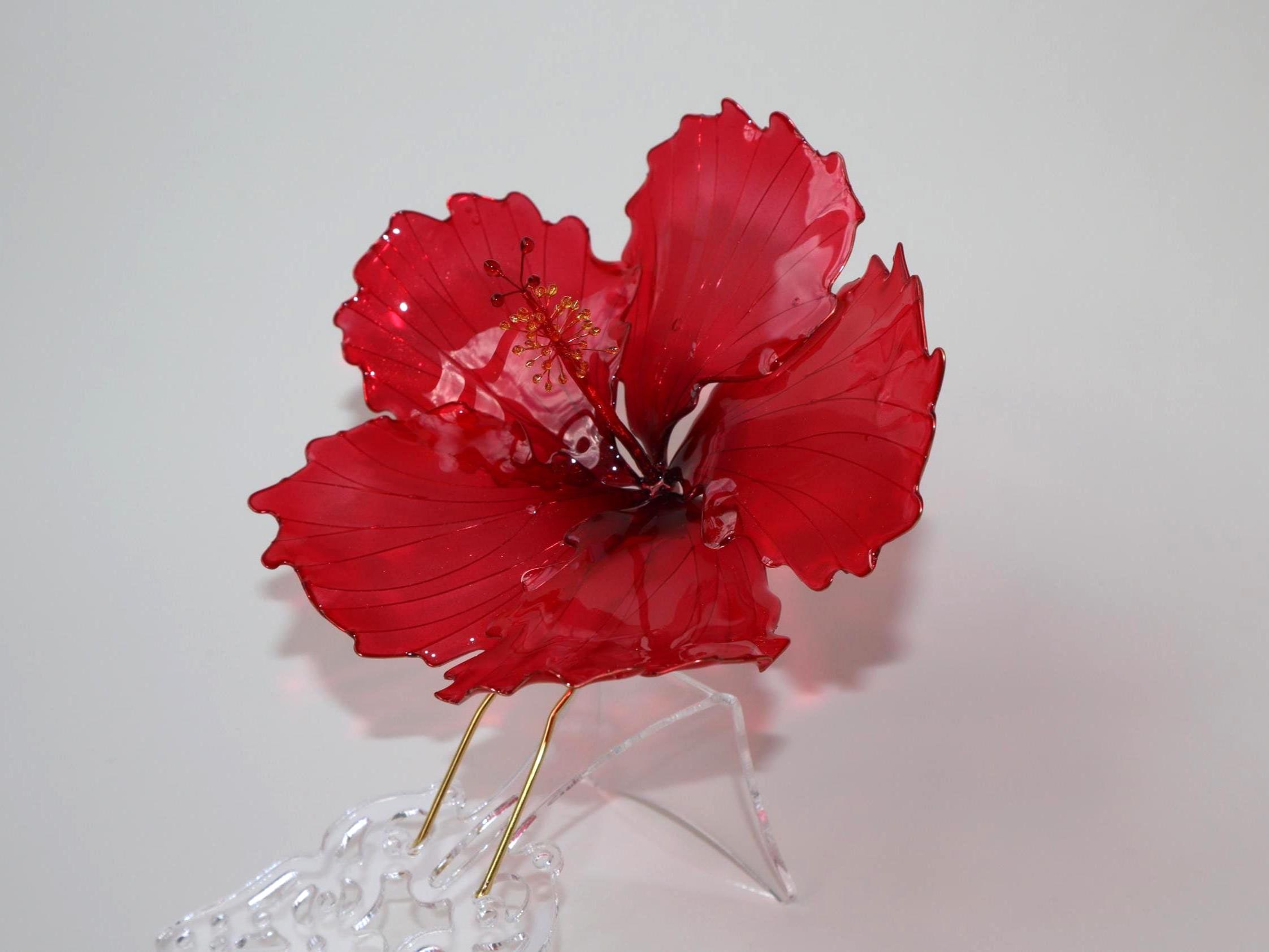 Red Hibiscus Flower Hair Clip: Large Resin Tropical Hair Accessory - Etsy
