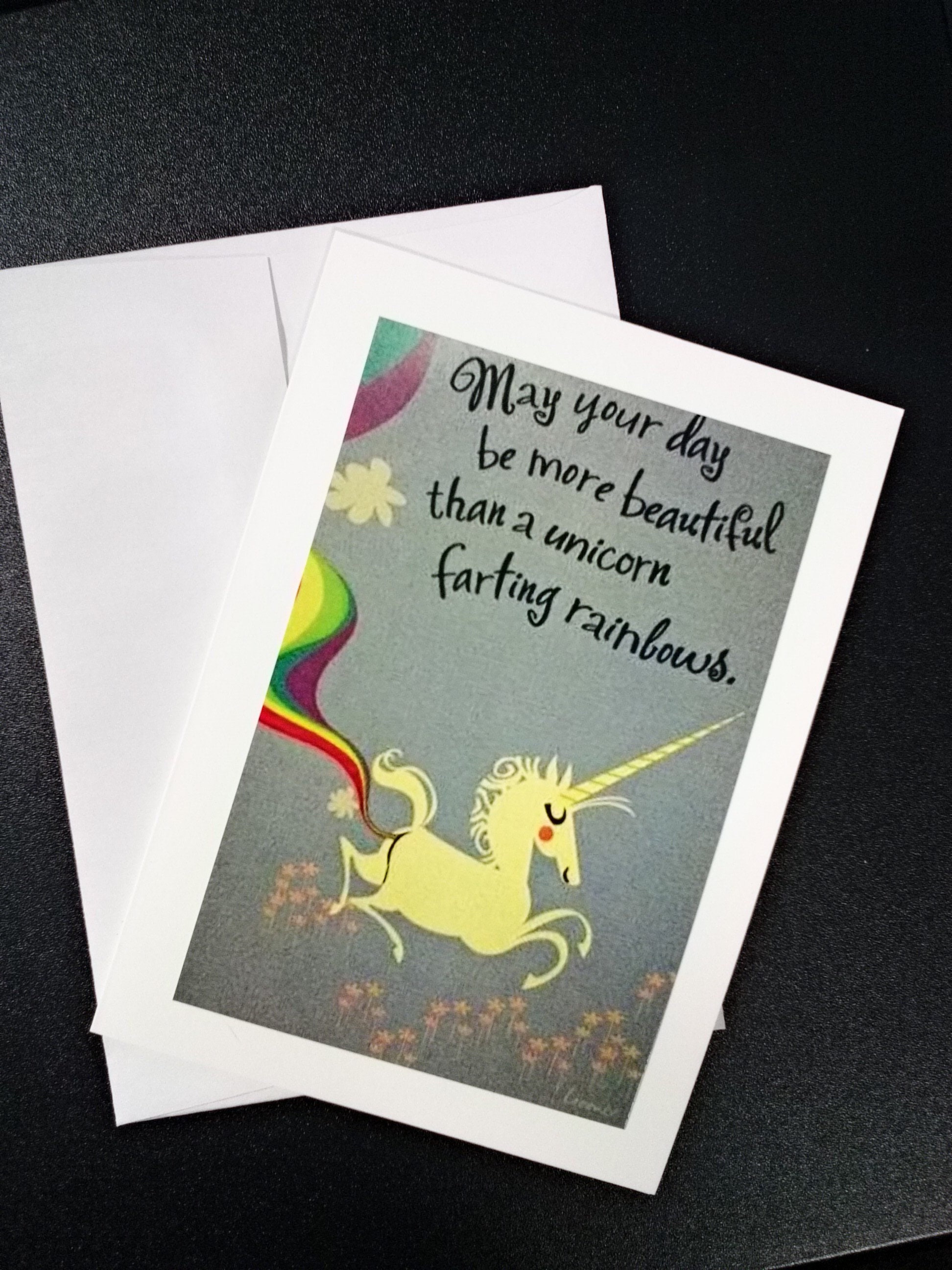 Unicorn Farting Rainbows Card
