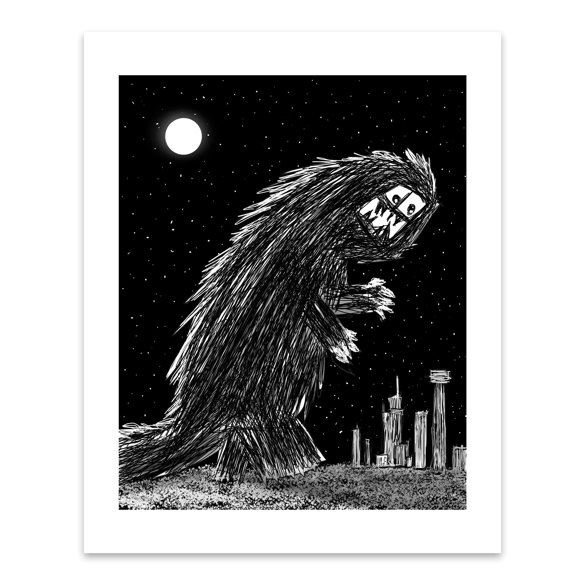 Silly Beast Monstruo gigante Kaiju Art Print Poster - Etsy México