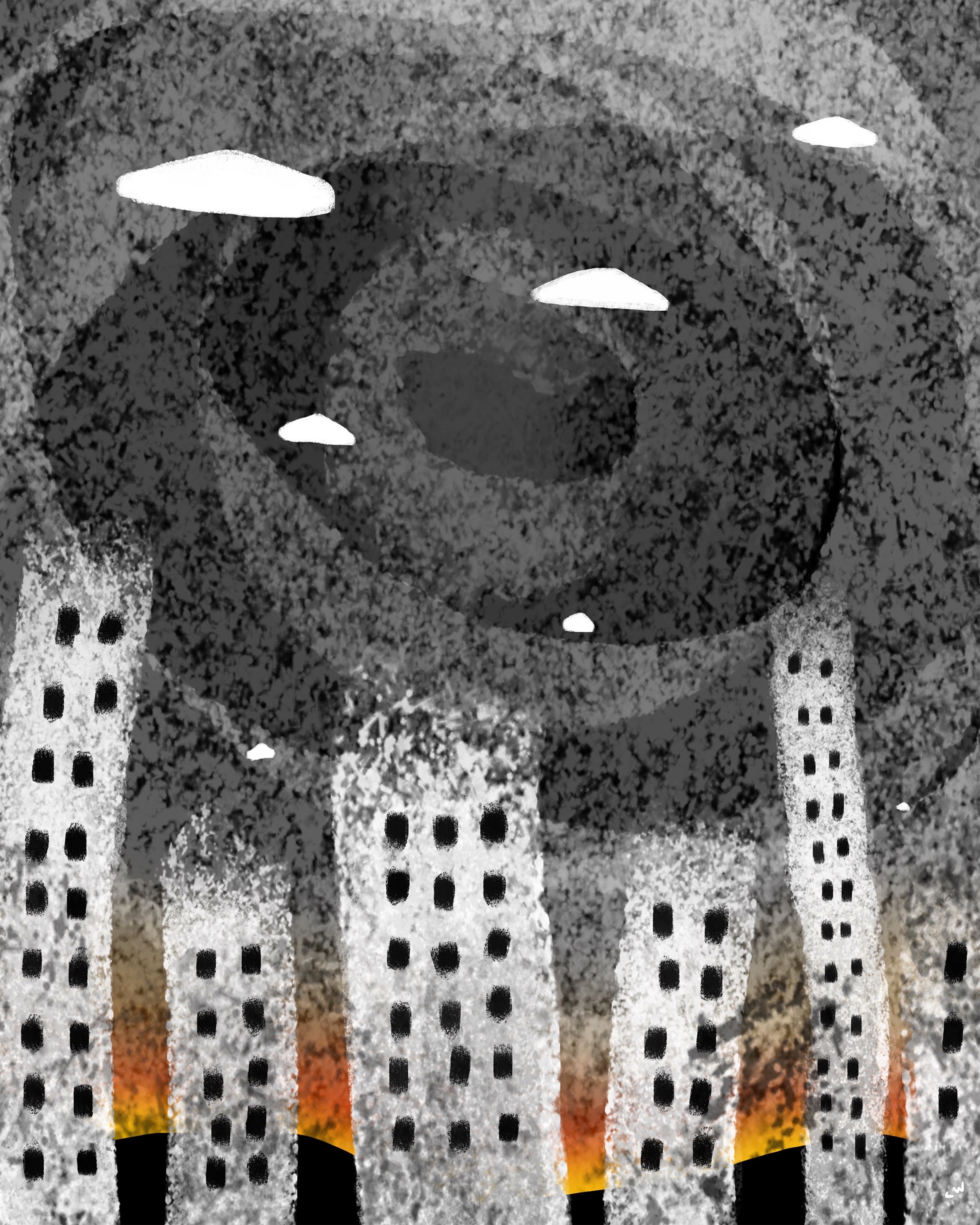 UFO City Attack Science Fiction Art Print Poster - Etsy