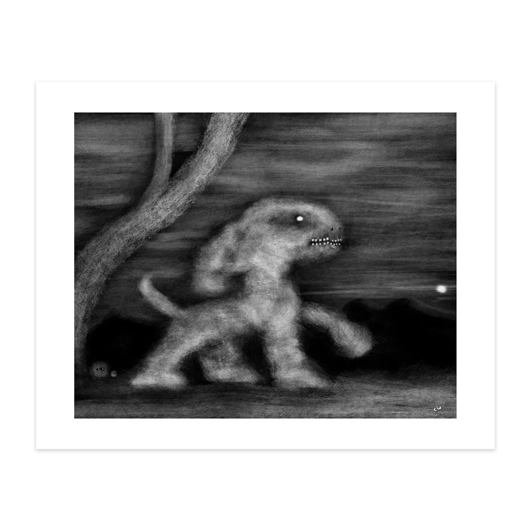 Alien Ghost Dog Art Print Poster - Etsy