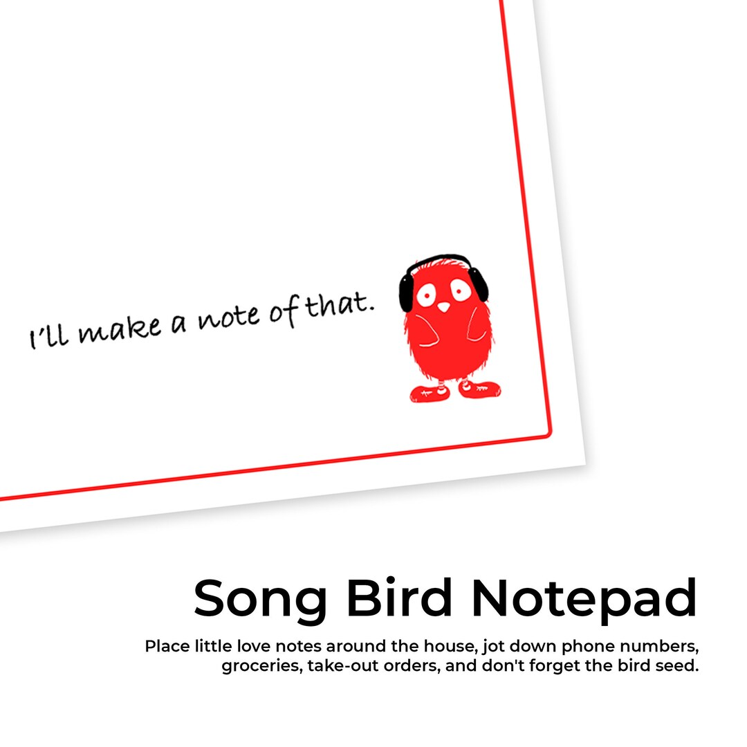 Song Bird Notepad - I'll Make A Note of That - Etsy
