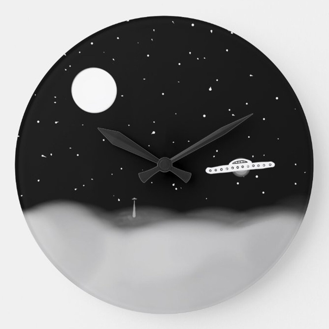 UFO Above the Clouds Wall Clock - 1950s Flying Saucer - Etsy