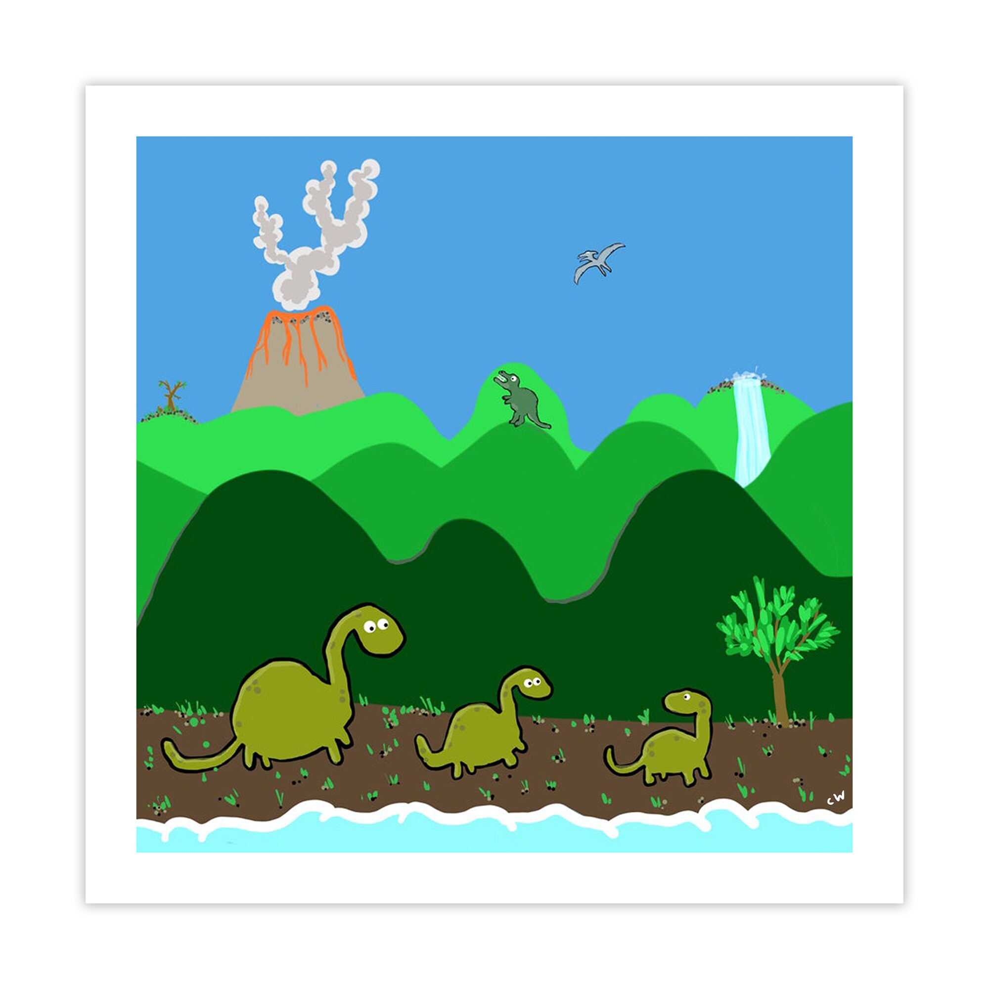 Dinosaur World 12 X 12 Framed Art Poster - Etsy