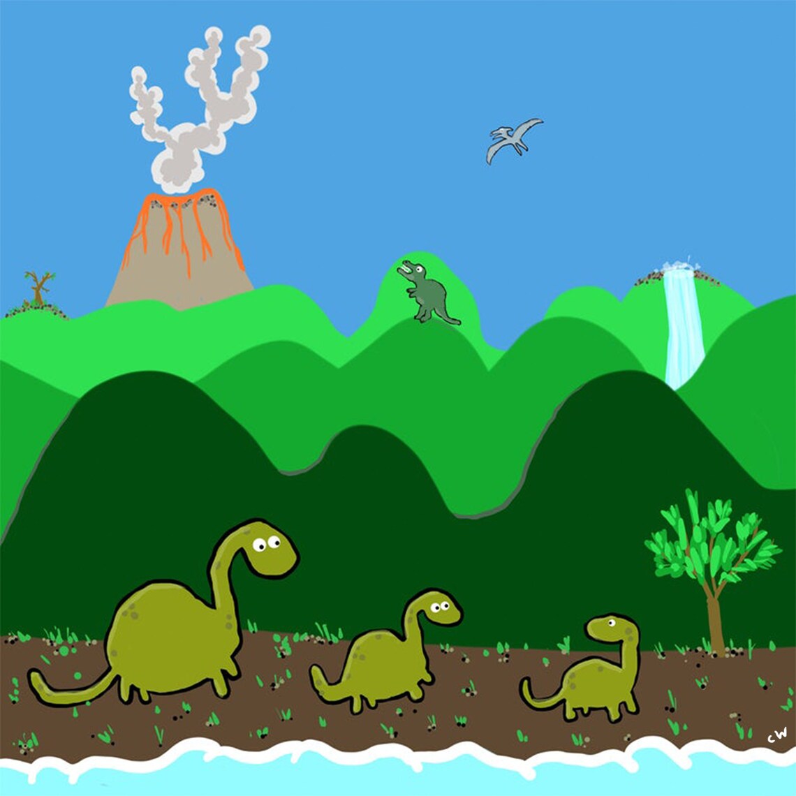 Dinosaur World 12 X 12 Framed Art Poster - Etsy