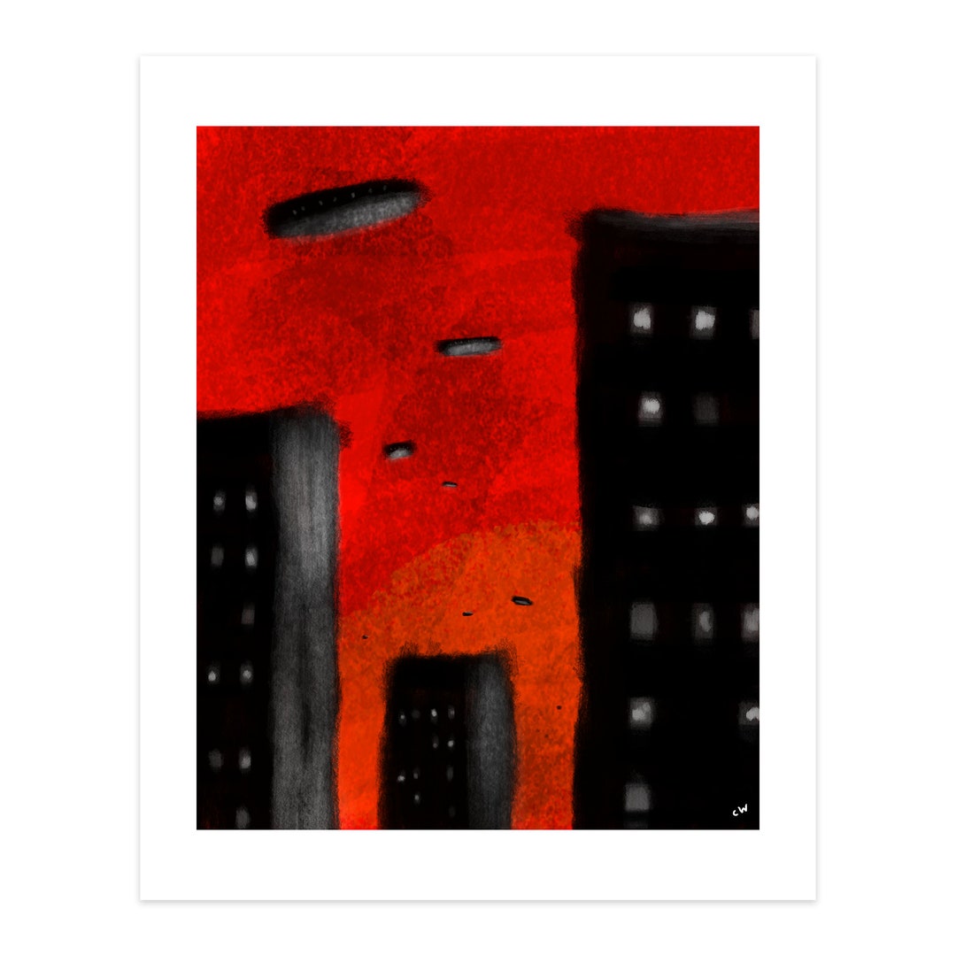 The Arrival UFO Science Fiction Art Print Poster - Etsy