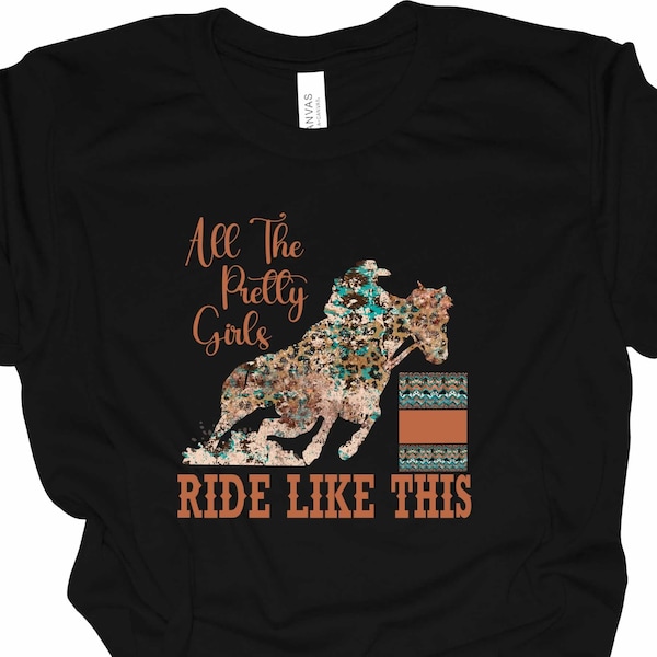 Barrel Racing Print Shirt - Etsy