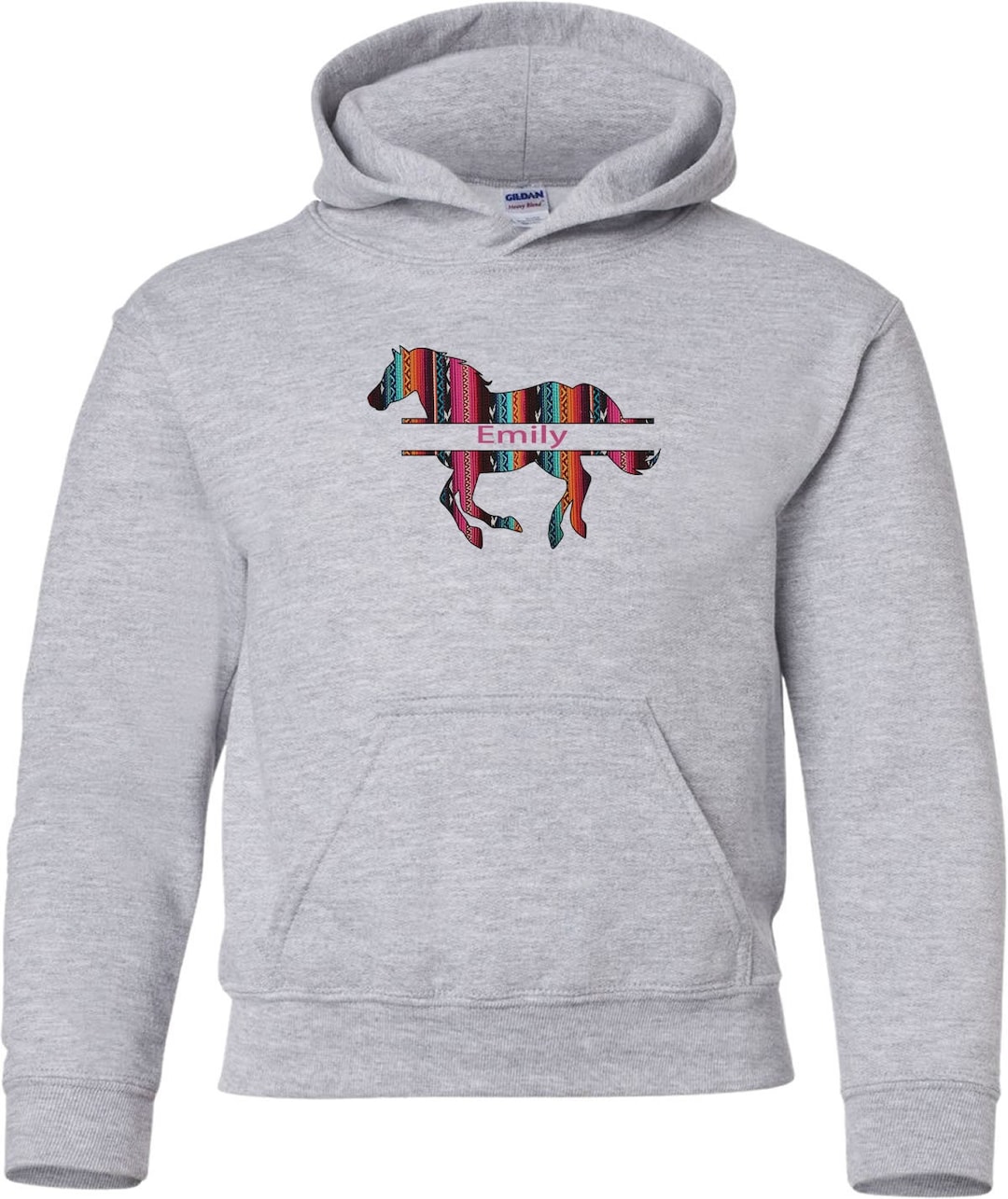YOUTH Personalized Serape Horse Hoodie, Personalized Horse Hoodie ...