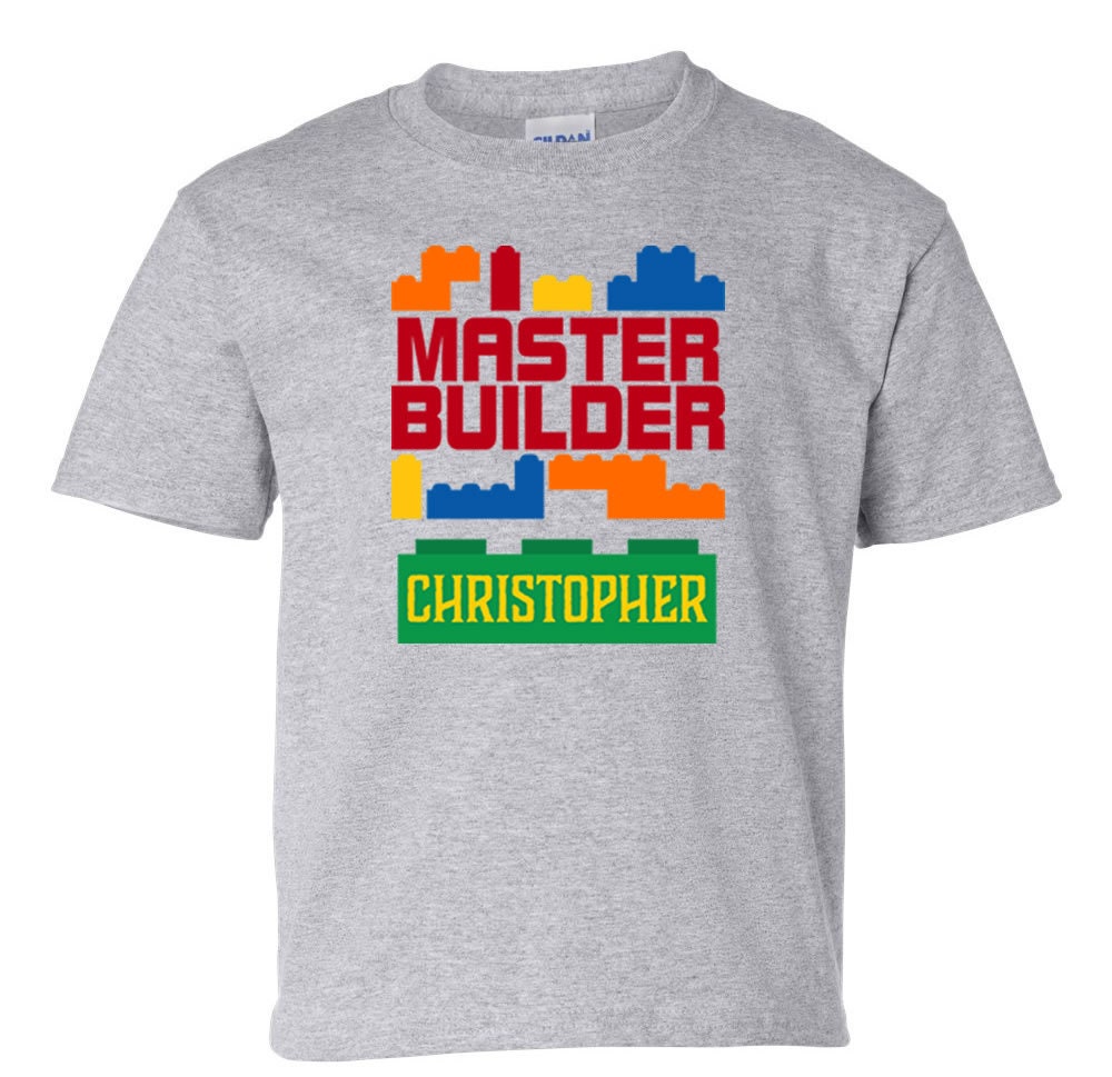 Master Builder T-shirt, Personalized Building Block Shirt, Personalized ...