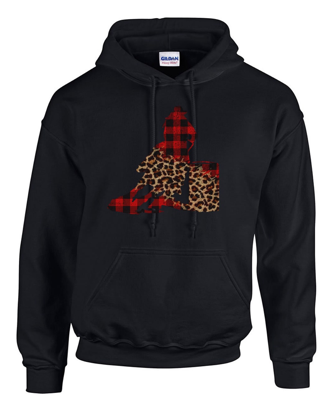 Buffalo Plaid Grunge Leopard Barrel Racing Hoodie, Barrel Racing Horse ...