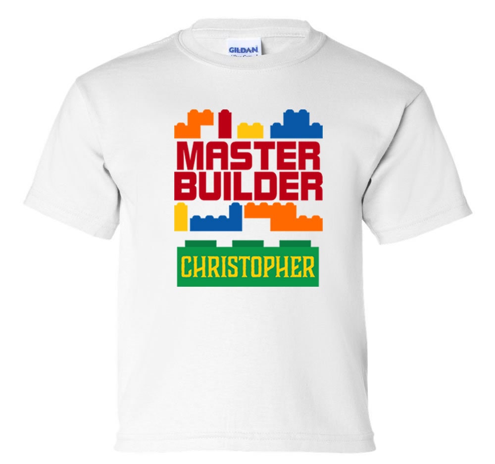 Master Builder T-shirt, Personalized Building Block Shirt, Personalized ...