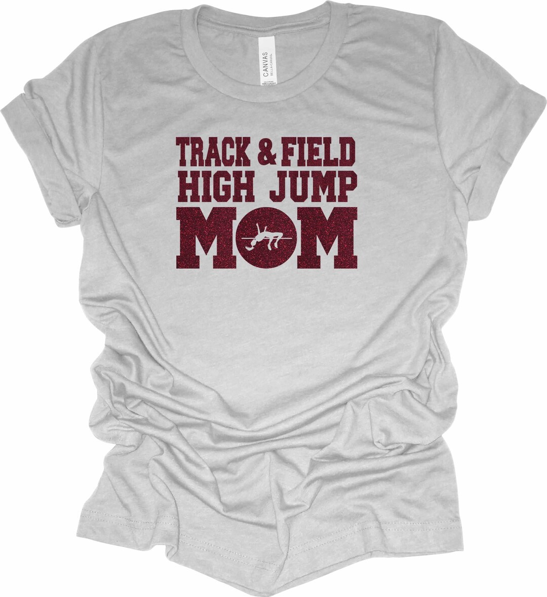 Glitter Track and Field High Jump Mom T-shirt, Track High Jump Shirt ...