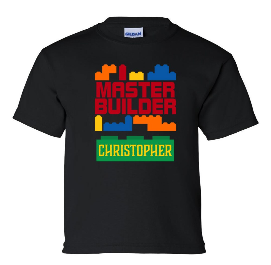 Master Builder T-shirt, Personalized Building Block Shirt, Personalized ...