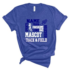 Track T-shirt, Personalized Track and Field Shirt, Track Name Mascot ...