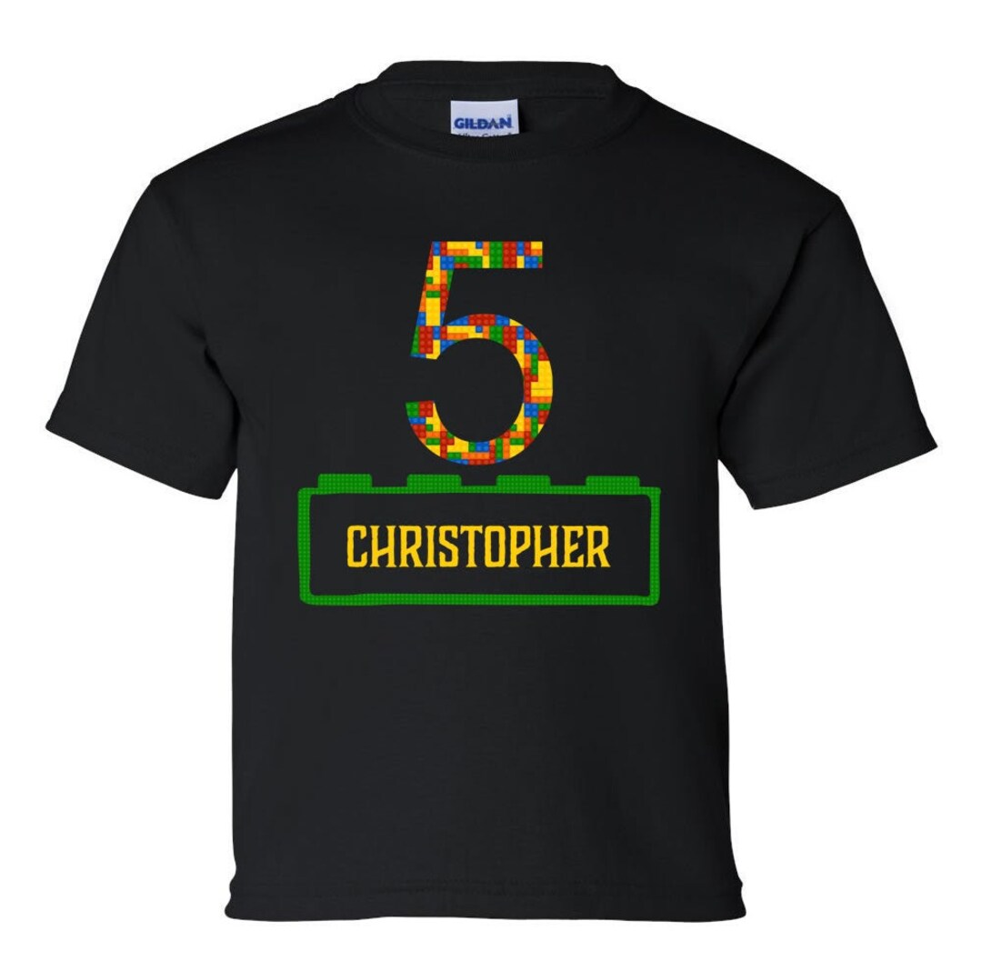 Building Block T-shirt, Personalized Birthday Age Name Shirt ...