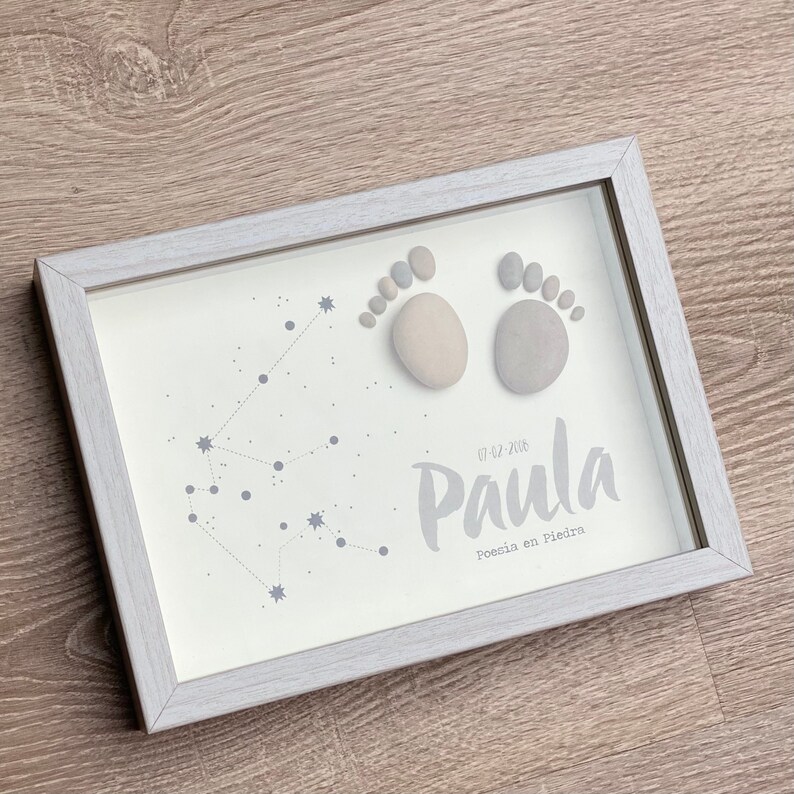 Cuadro en piedra para bebé Piecitos Regalo Personalizado Regalo ...