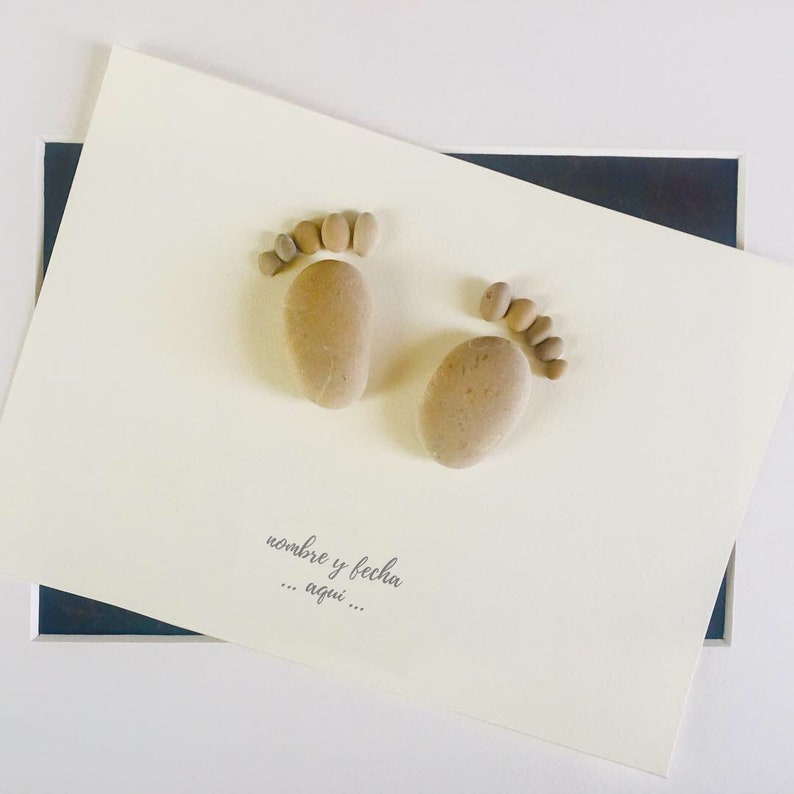 Cuadro en piedra para bebé Piecitos Regalo - Etsy España