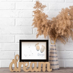 Cuadro en piedra para bebé Piecitos Regalo Personalizado Regalo ...