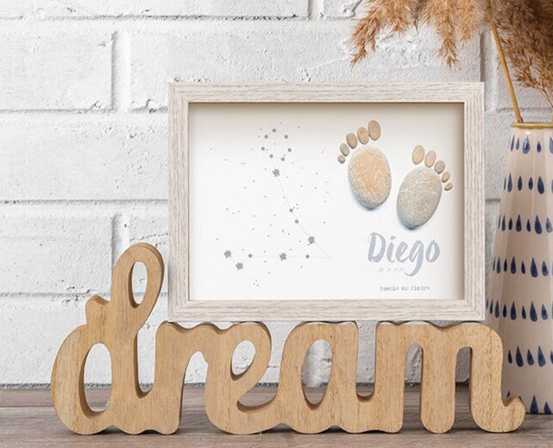 Cuadro en piedra para bebé Piecitos Regalo Personalizado Regalo ...