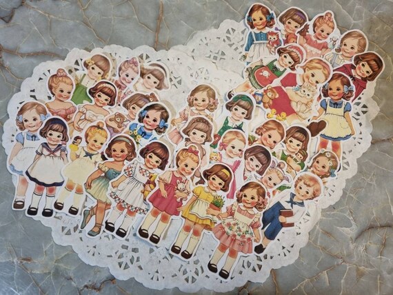 Vintage Paper Doll Sticker Set / Little Girl Sticker - Etsy