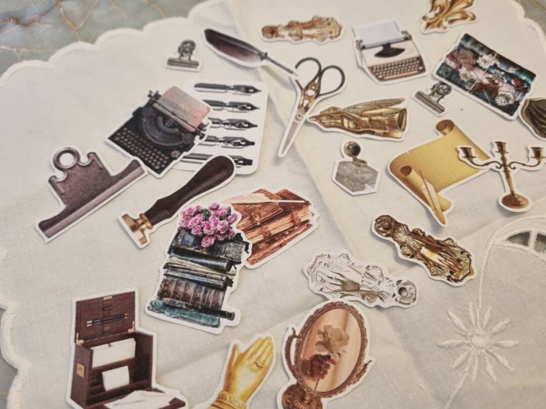 Vintage Item Sticker Set /vintage Office Supplies Sticker Set ...