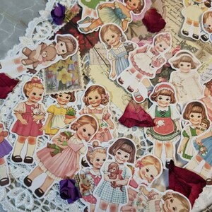 Vintage Paper Doll Sticker Set / Little Girl Sticker - Etsy