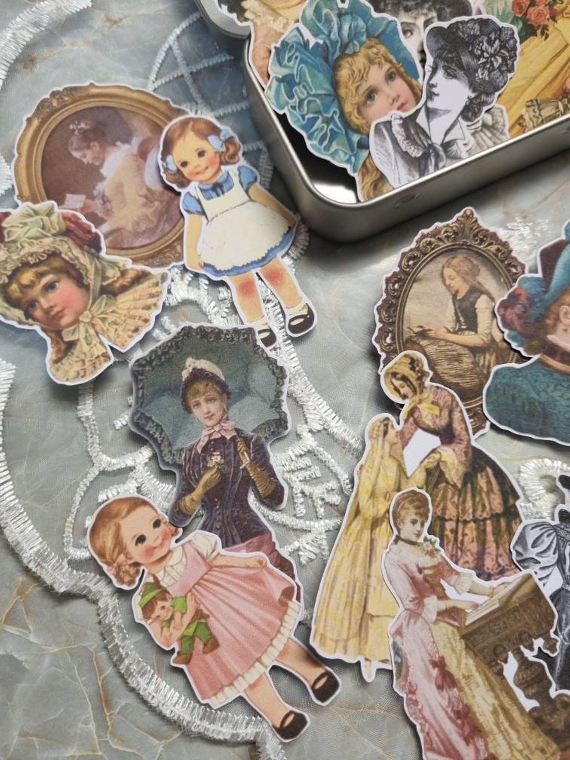 Vintage Lady Sticker Set/ Paper Doll Sticker Set/ Vintage | Etsy