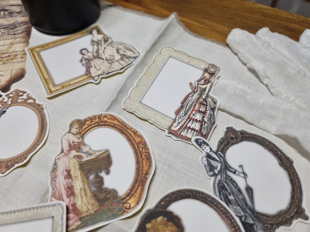 Vintage Lady Label Set, Large Label Sticker Pack, Vintage Label Set ...