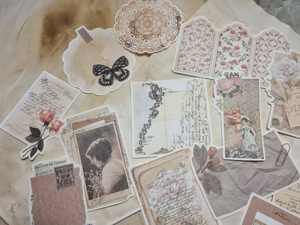 Vintage Styled Collage Sticker Set/ Collaged Sticker Pack/ - Etsy