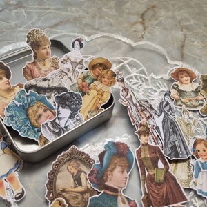 Vintage Lady Sticker Set/ Paper Doll Sticker Set/ Vintage Sticker Pack ...