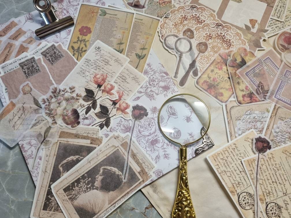 Vintage Styled Collage Sticker Set/ Collaged Sticker Pack/ - Etsy