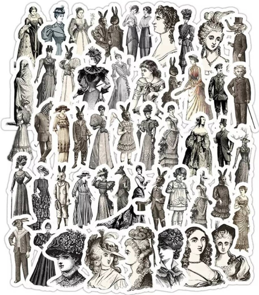 Vintage Lady Sticker Set / Vintage People Sticker Pack / - Etsy