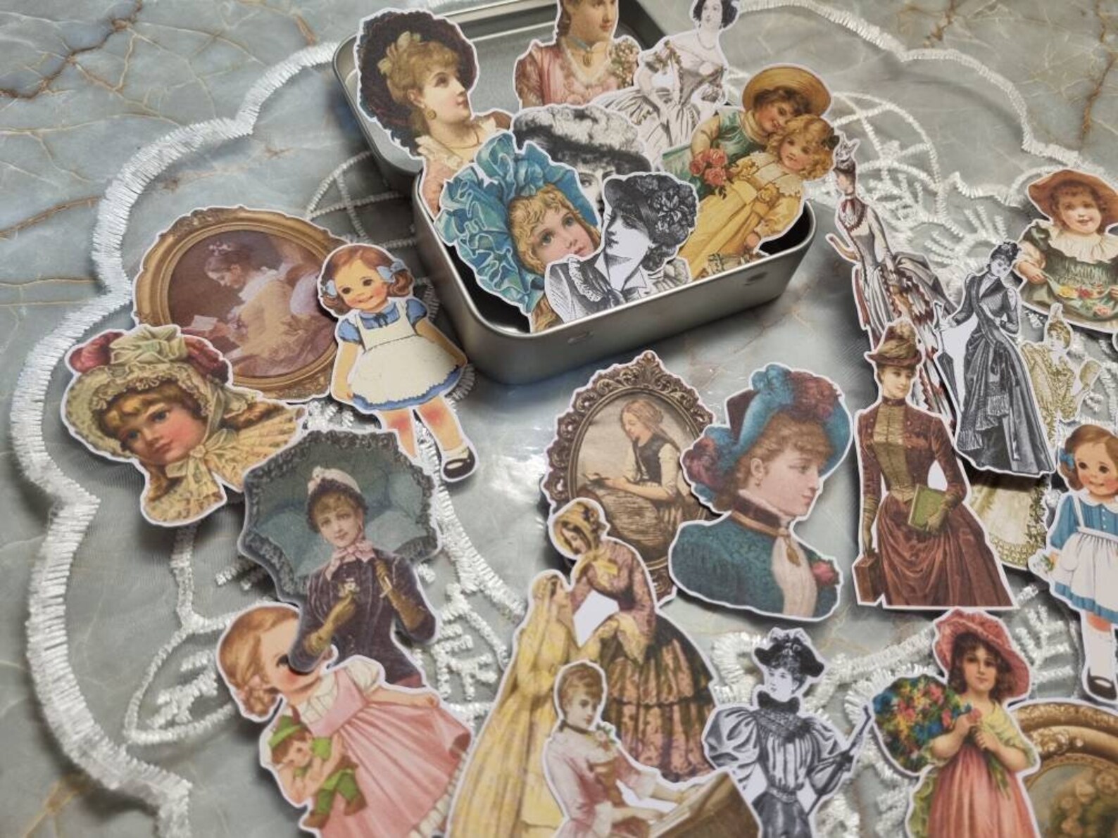 Vintage Lady Sticker Set/ Paper Doll Sticker Set/ Vintage | Etsy