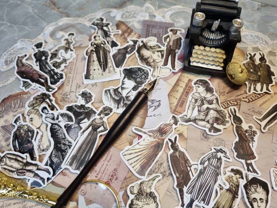 Vintage Lady Sticker Set / Vintage People Sticker Pack / Vintage Style ...