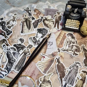 Vintage Lady Sticker Set / Vintage People Sticker Pack / Vintage Style ...
