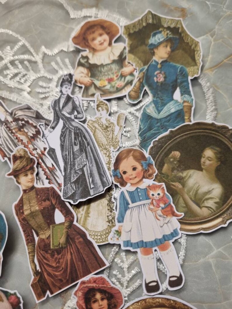 Vintage Lady Sticker Set/ Paper Doll Sticker Set/ Vintage | Etsy