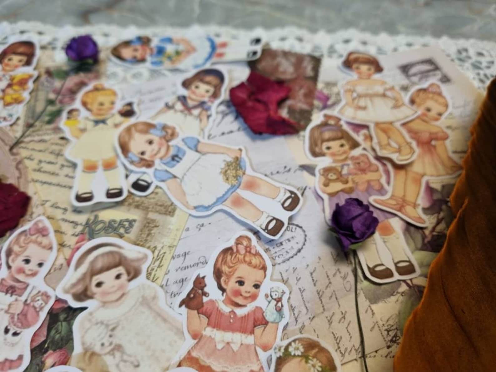 Vintage Paper Doll Sticker Set / Little Girl Sticker - Etsy