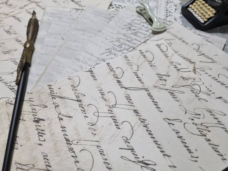 Antique French Manuscript Ephemera Set Antique Ephemera - Etsy