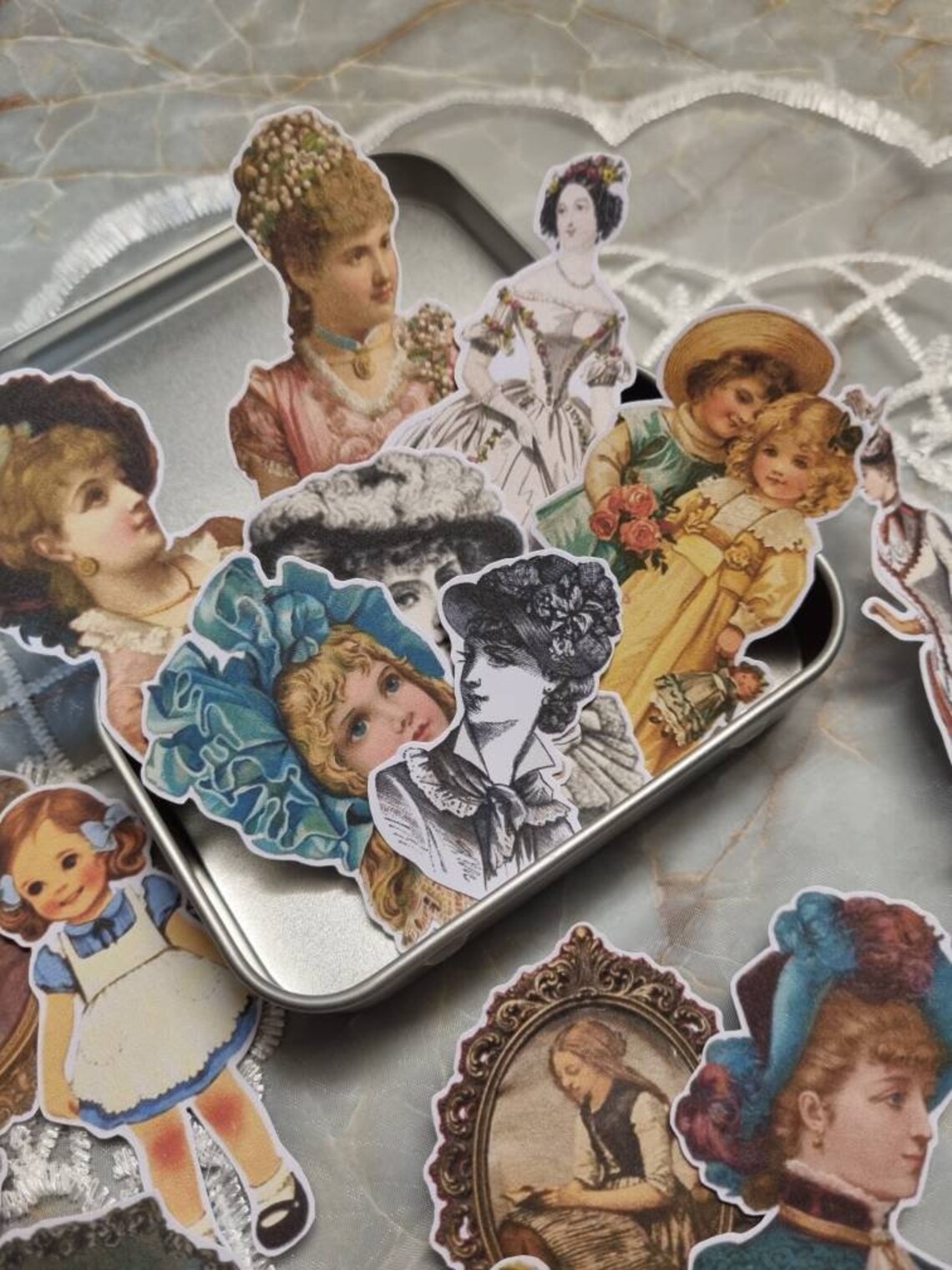 Vintage Lady Sticker Set/ Paper Doll Sticker Set/ Vintage | Etsy