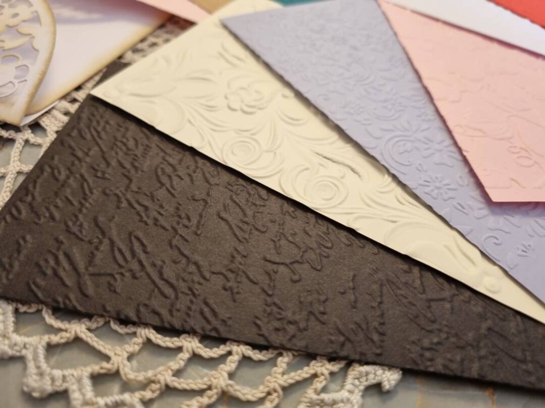 Embossed Paper Pack / Assorted Colours Embossed Peper Bundle ...