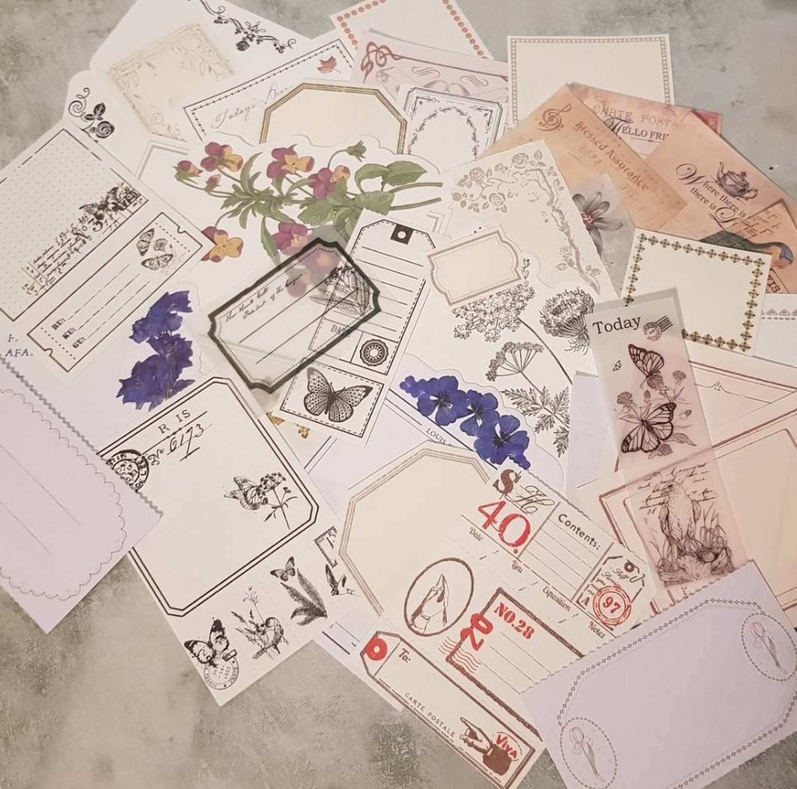 Assorted Memo & Label Pack/ Selection of Memo Papers/ Vintage | Etsy