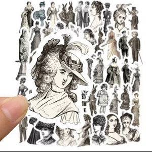 Vintage Lady Sticker Set / Vintage People Sticker Pack / Vintage Style ...