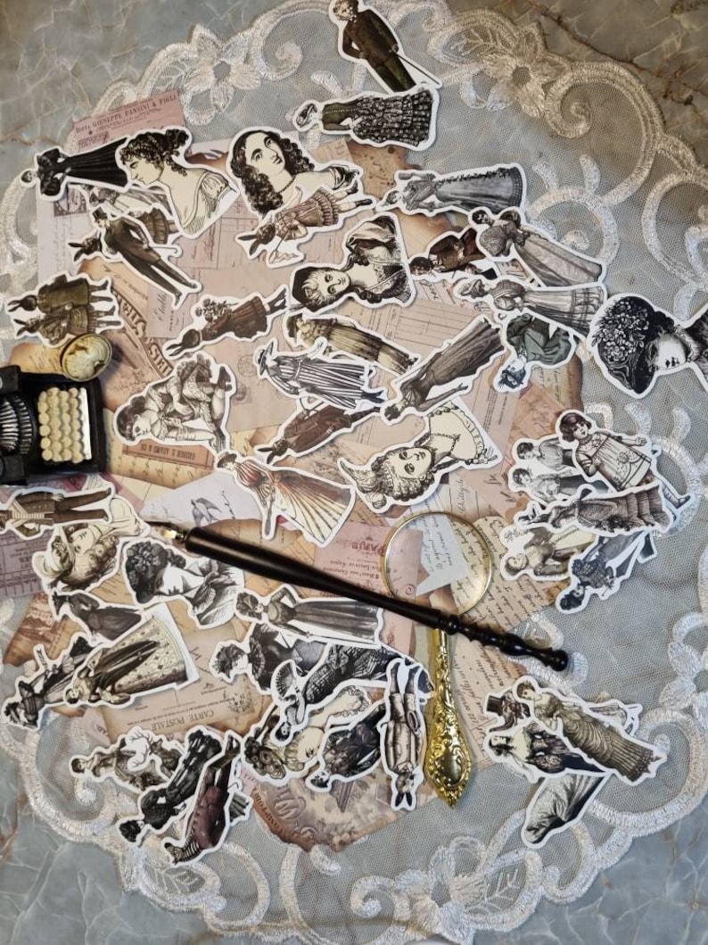 Vintage Lady Sticker Set / Vintage People Sticker Pack / Vintage Style ...