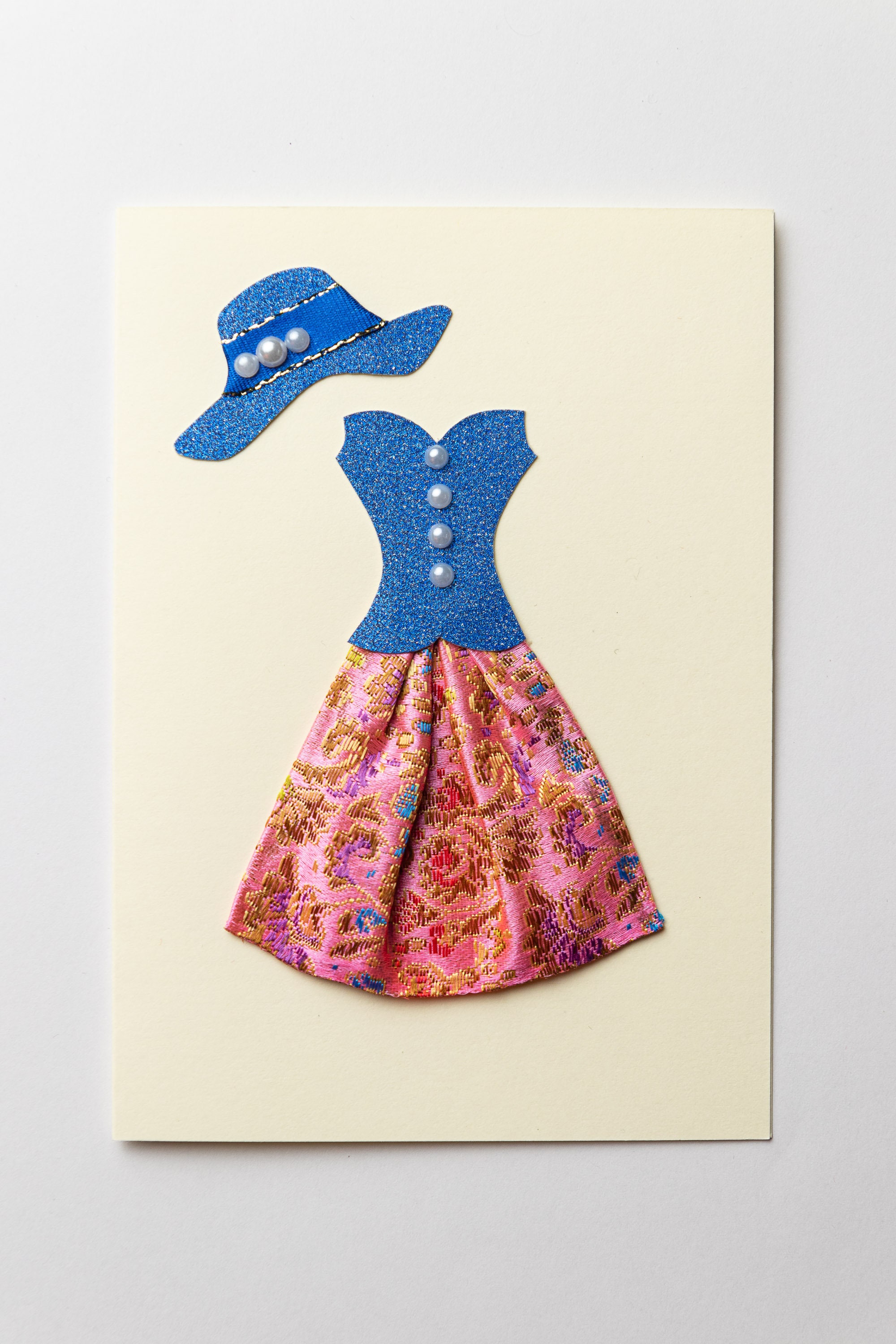 Handmade Greeting Cards, Birthday Cards, Women's Cards, Fabric Dress ...