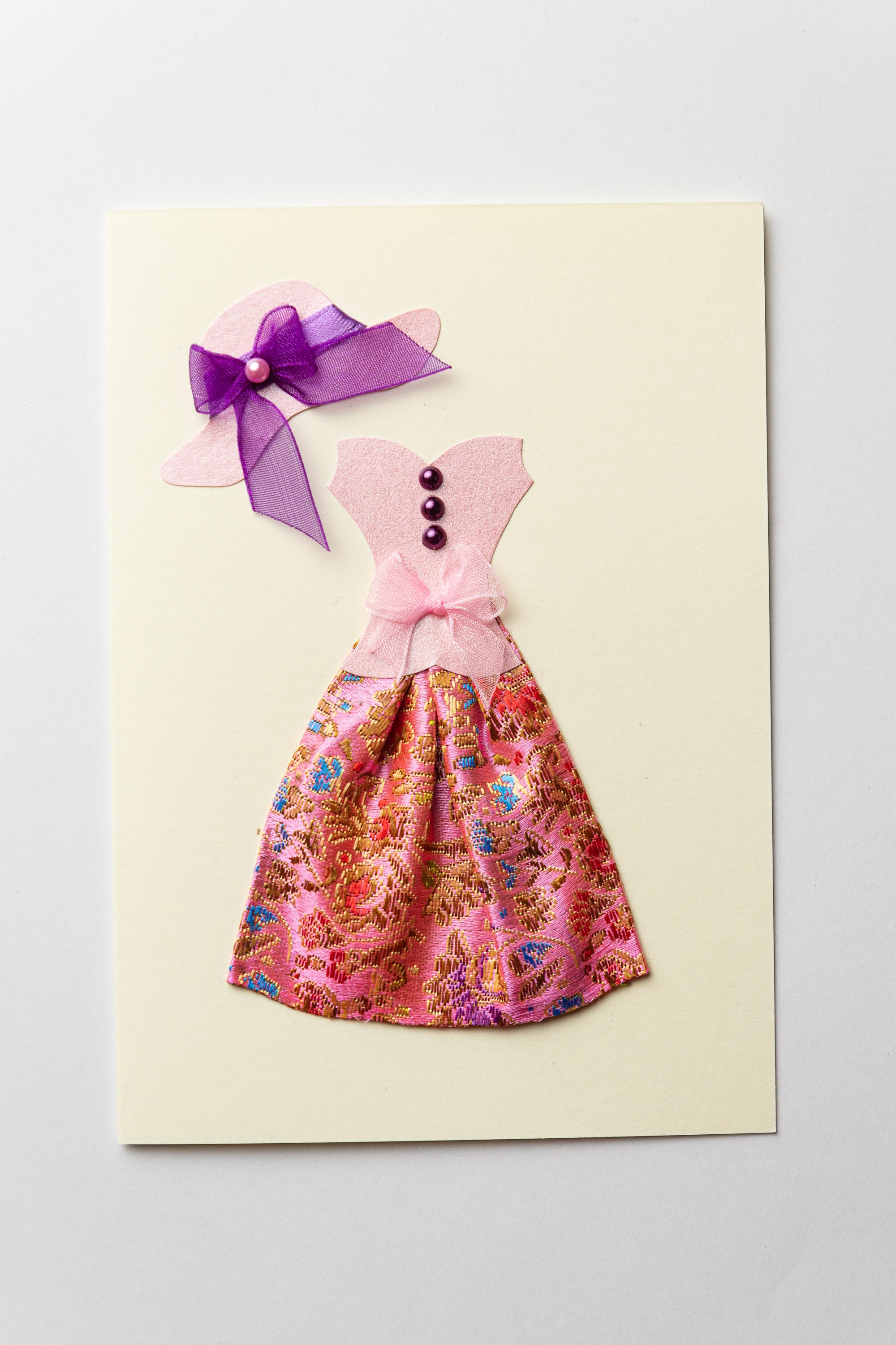 Handmade Greeting Cards, Birthday Cards, Women's Cards, Fabric Dress ...