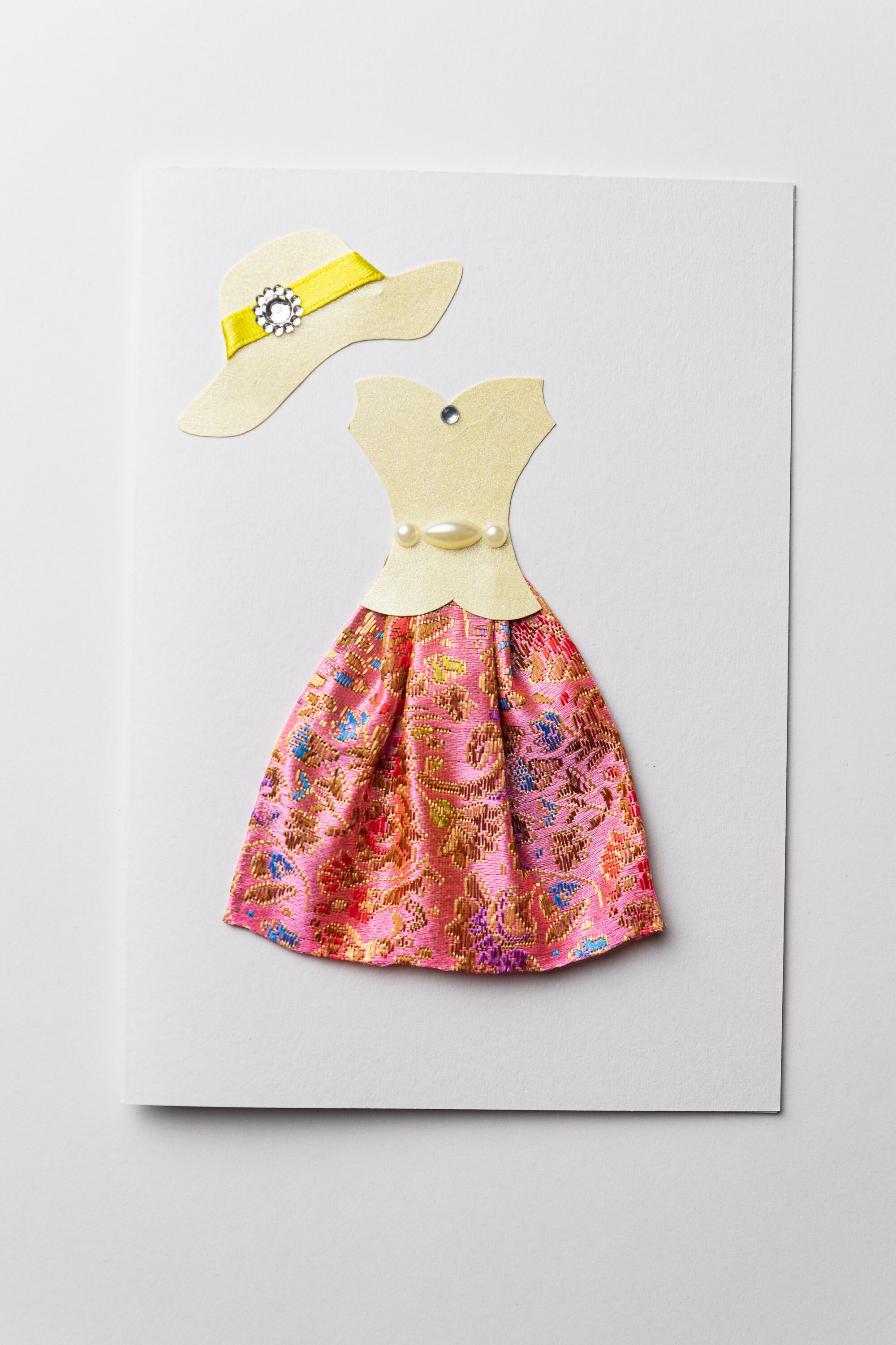 Handmade Greeting Cards, Birthday Cards, Women's Cards, Fabric Dress ...