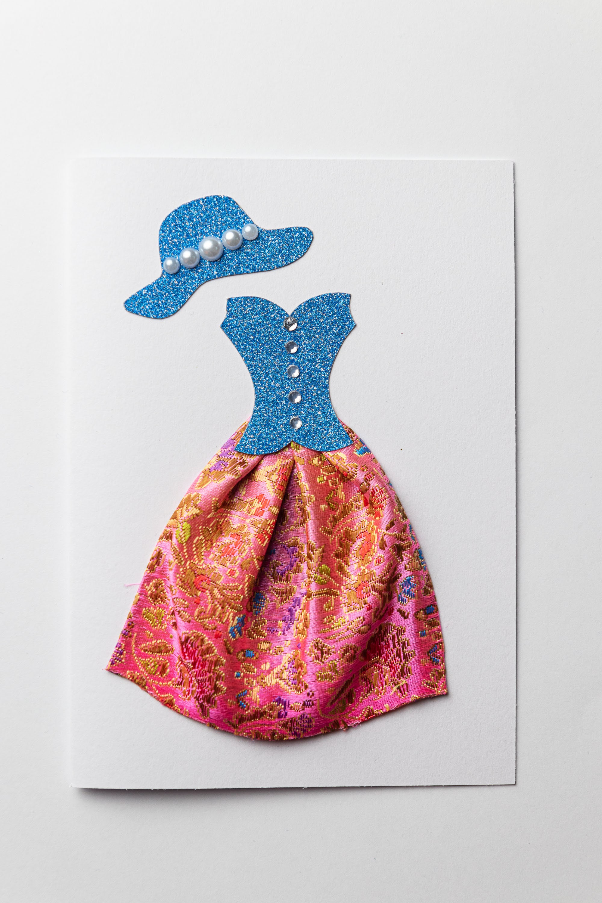 Handmade Greeting Cards, Birthday Cards, Women's Cards, Fabric Dress ...