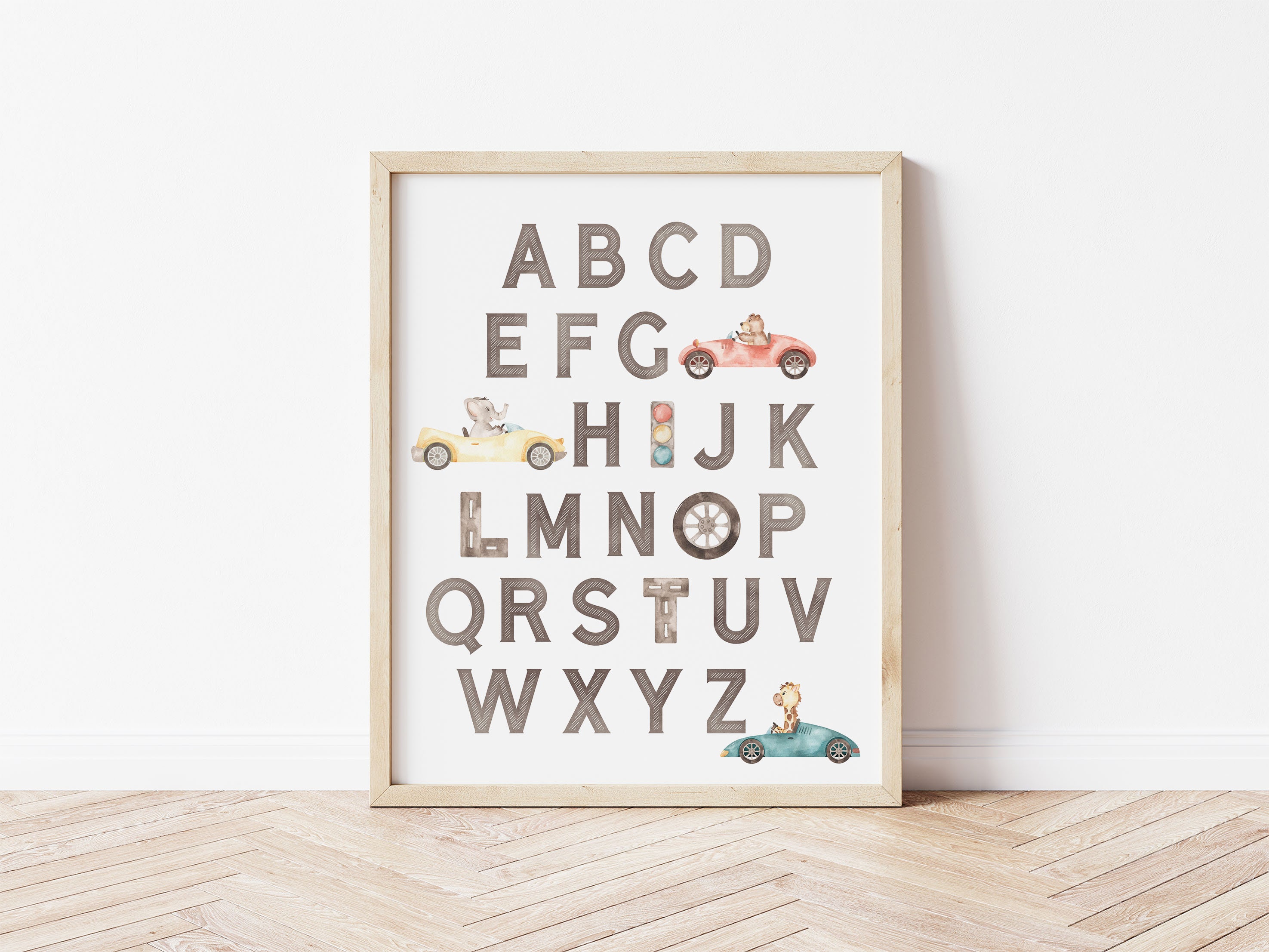 Race Car Alphabet Poster Digital Download Printable Nursery - Etsy