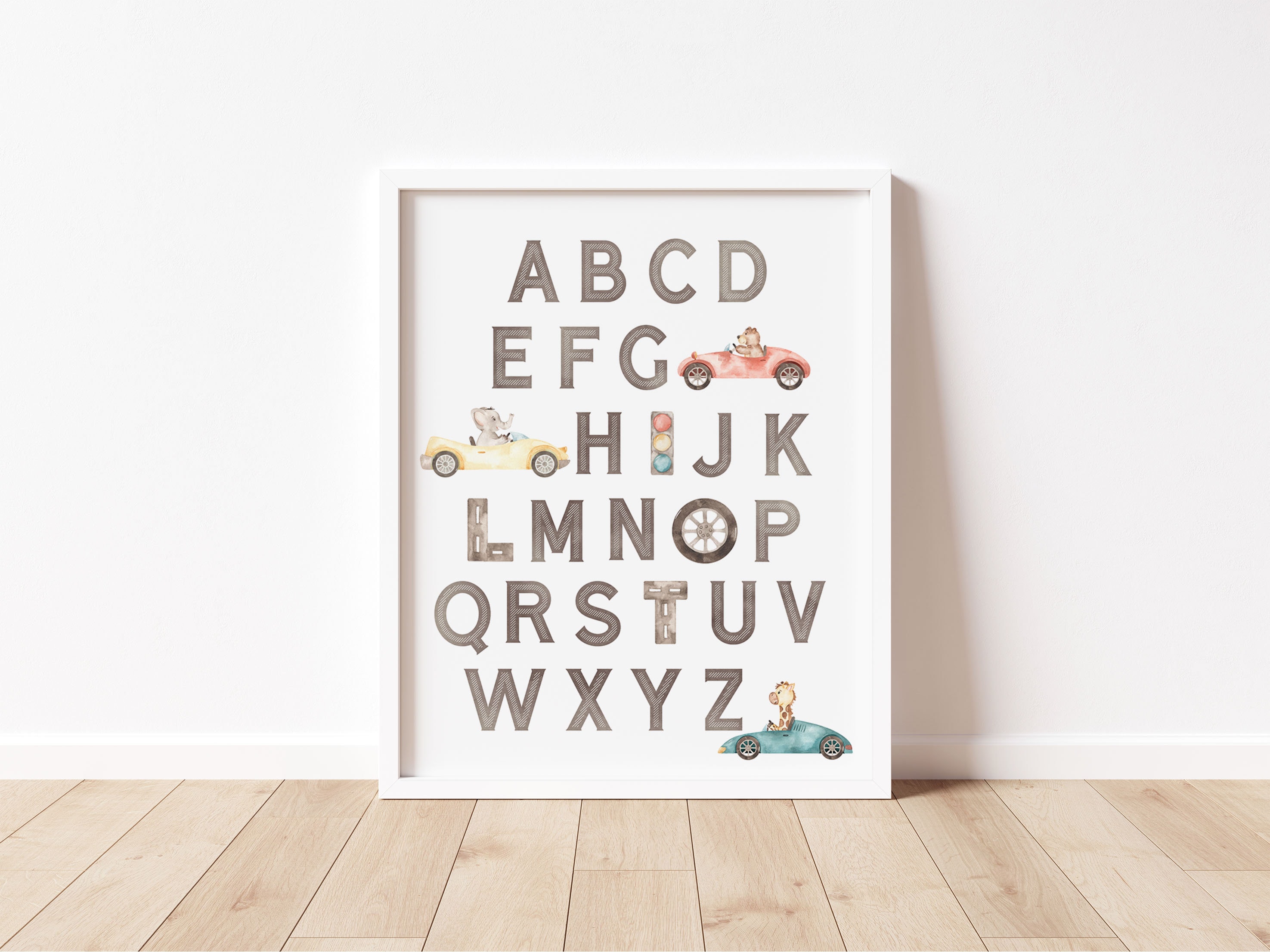 Race Car Alphabet Poster, Digital Download, Printable, Nursery Decor ...